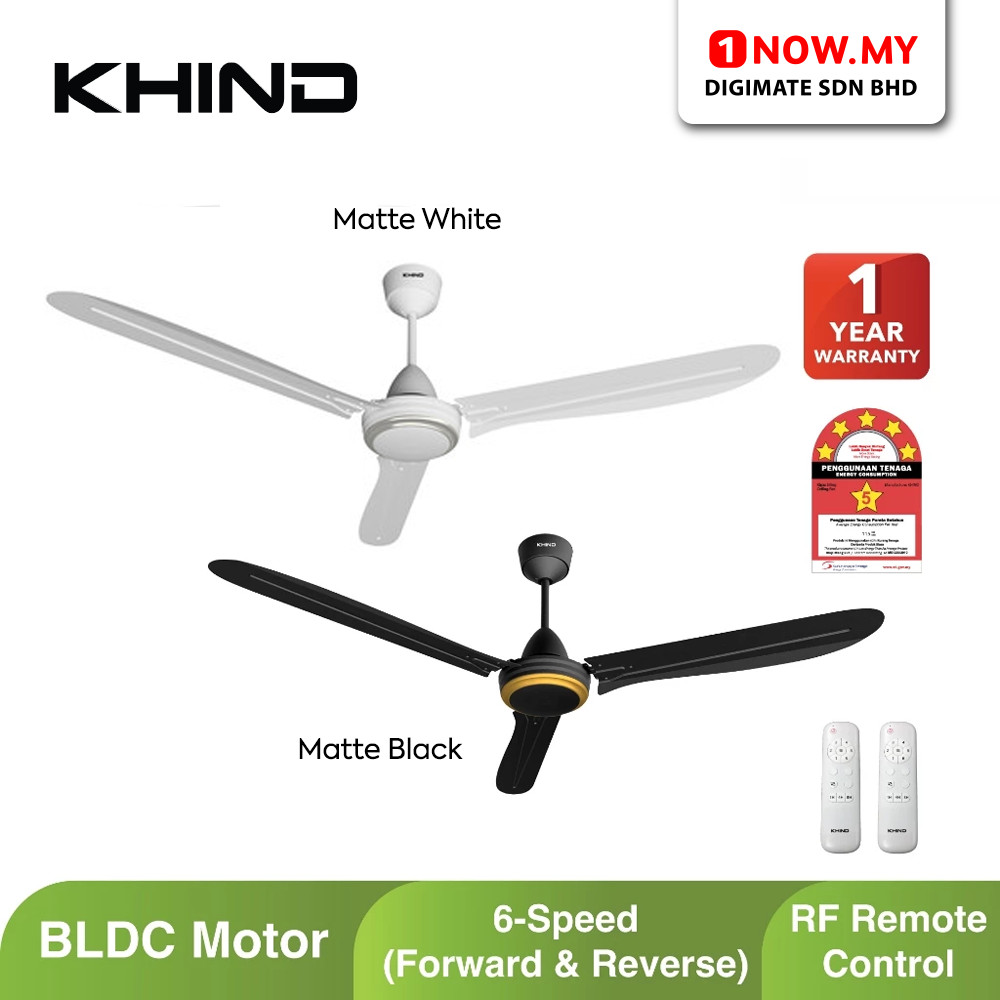 KHIND 60" BLDC Ceiling Fan With Remote CF683DC (Random Color) | 6 Speed ...