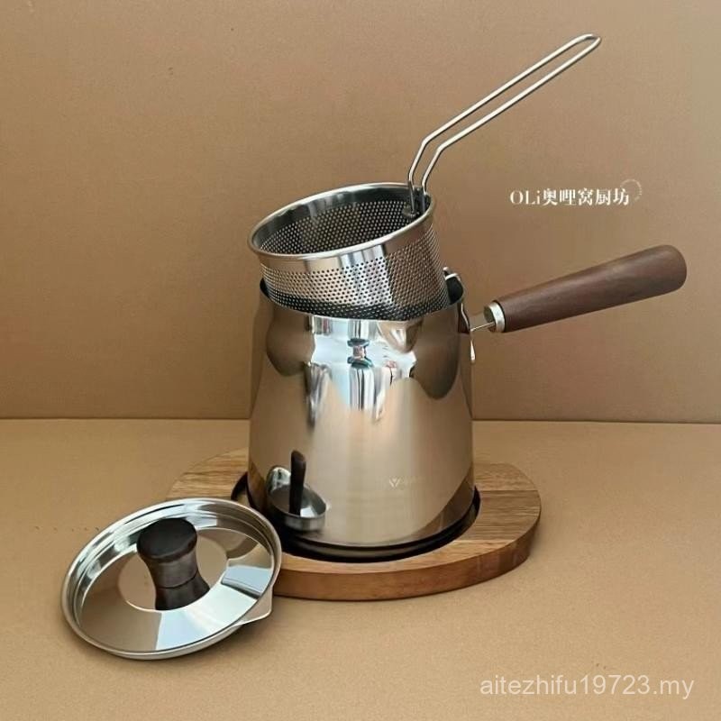 304 Stainless Steel Fryer Household Small Heightened Deepening Tempura ...