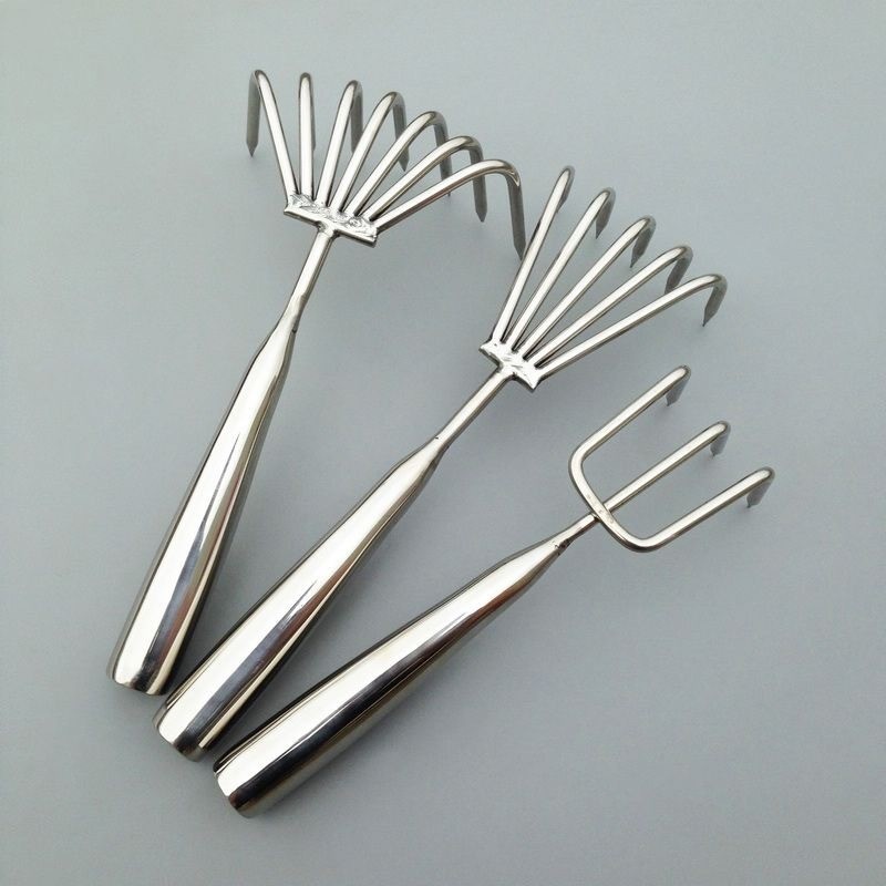 Stainless Steel Integrated Welding Handle Small Rake Gardening Multi ...