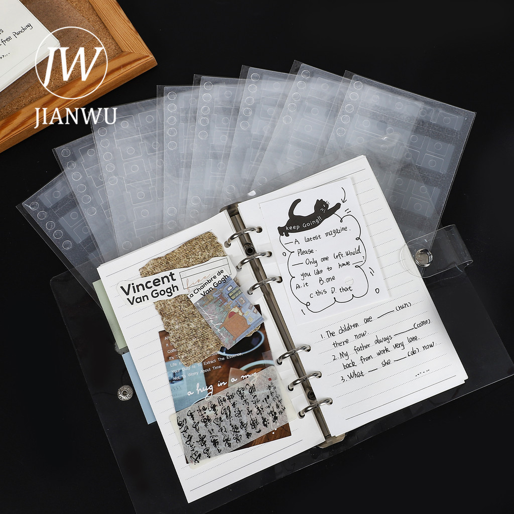 JIANWU 5 Pcs/set Transparent Loose-leaf Book Buckle Stickers Round ...