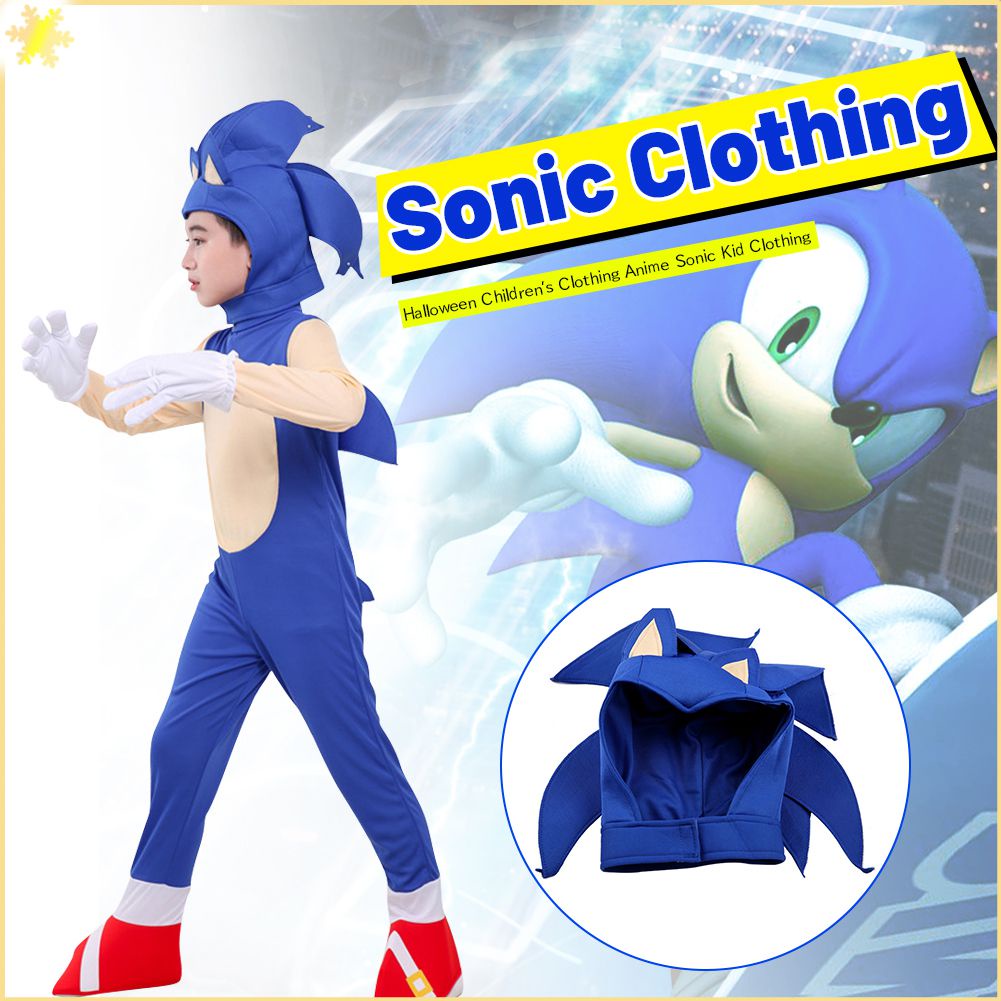 Anime Lightning Speed Cosplay Jumpsuit Children Sonic The Hedgehog ...