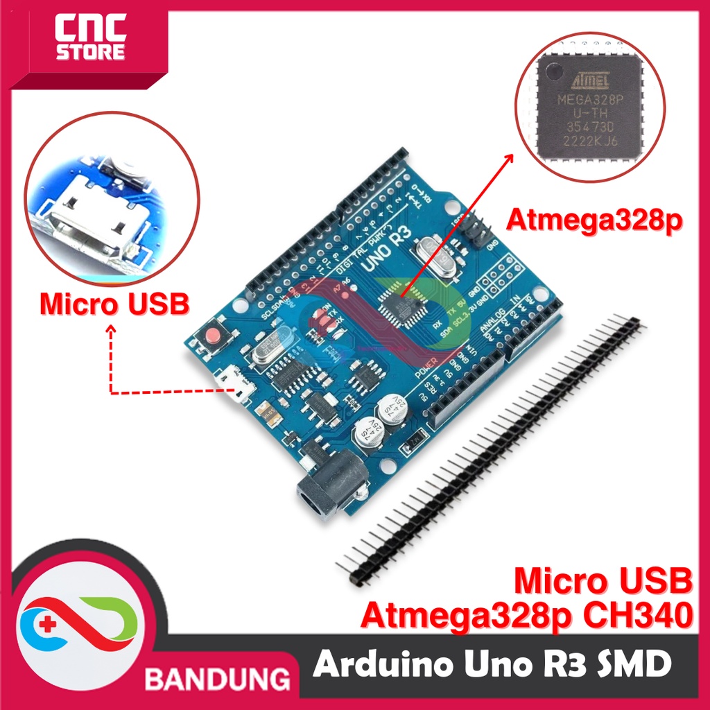 Arduino UNO R3 ATMEGA328P SMD CH340 ATMEGA328P MICRO USB | Shopee Malaysia