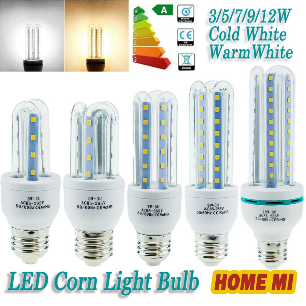 E27 LED Corn Light Bulb 3W 5W 7W 9W 12W 3U Shape Warm White Cold White 220V 240V Super Bright ...