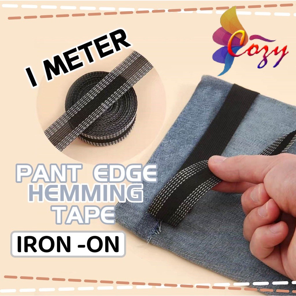 (1 METER) Iron-on Pants Edge Shorten Tools Pants Hemming Tape Length Adjustment Paste Self ...