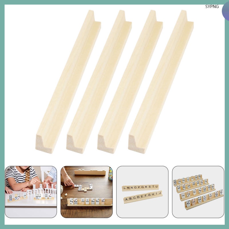 Domino Holders Rack Wooden Tile Tray Racks Holder Dominoes Rummy Game ...