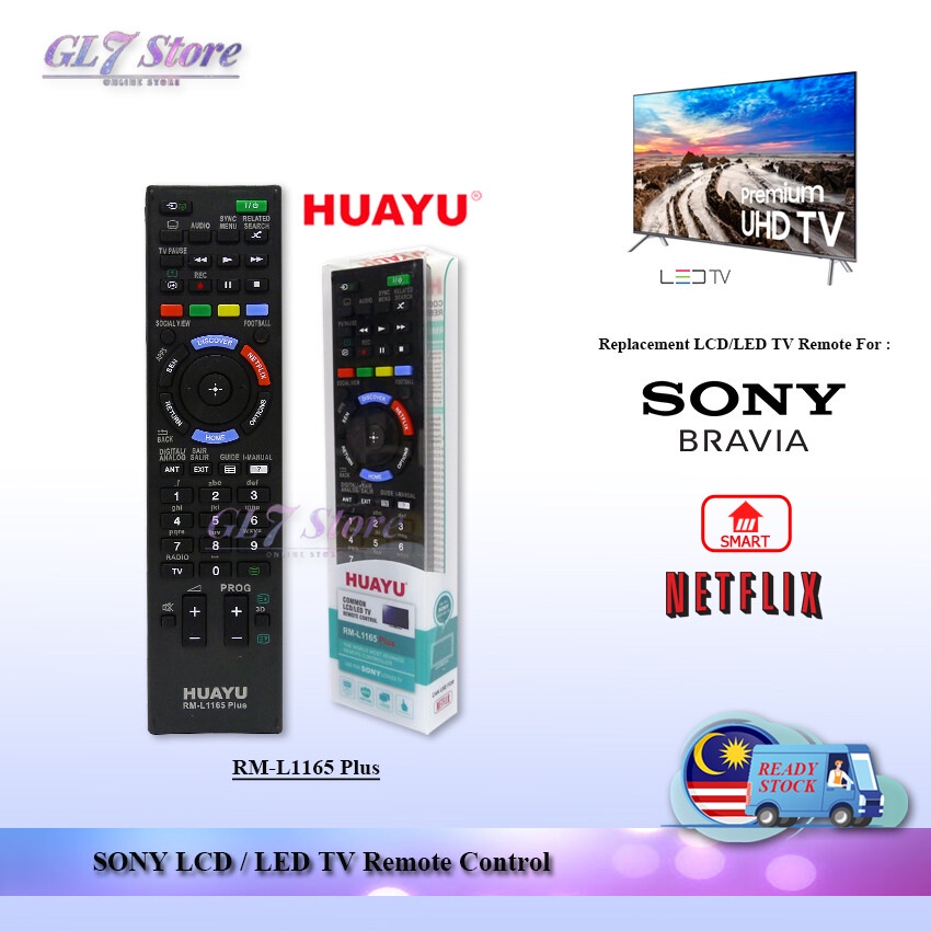 Replacement Sony Lcd Led Tv Remote Control Universal L1165v Rm L1165