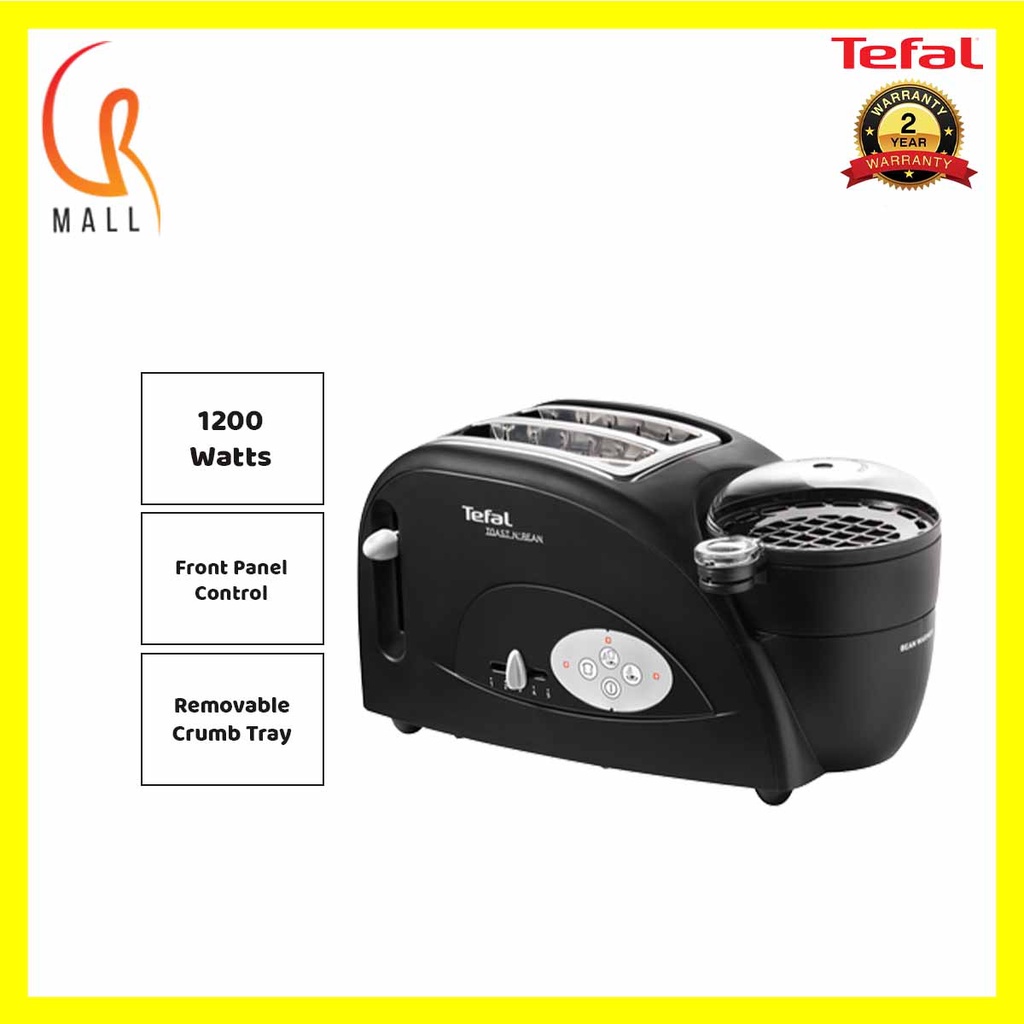 TEFAL TT552842 1200W TOAST N' BEAN TOASTER - BLACK | Shopee Malaysia