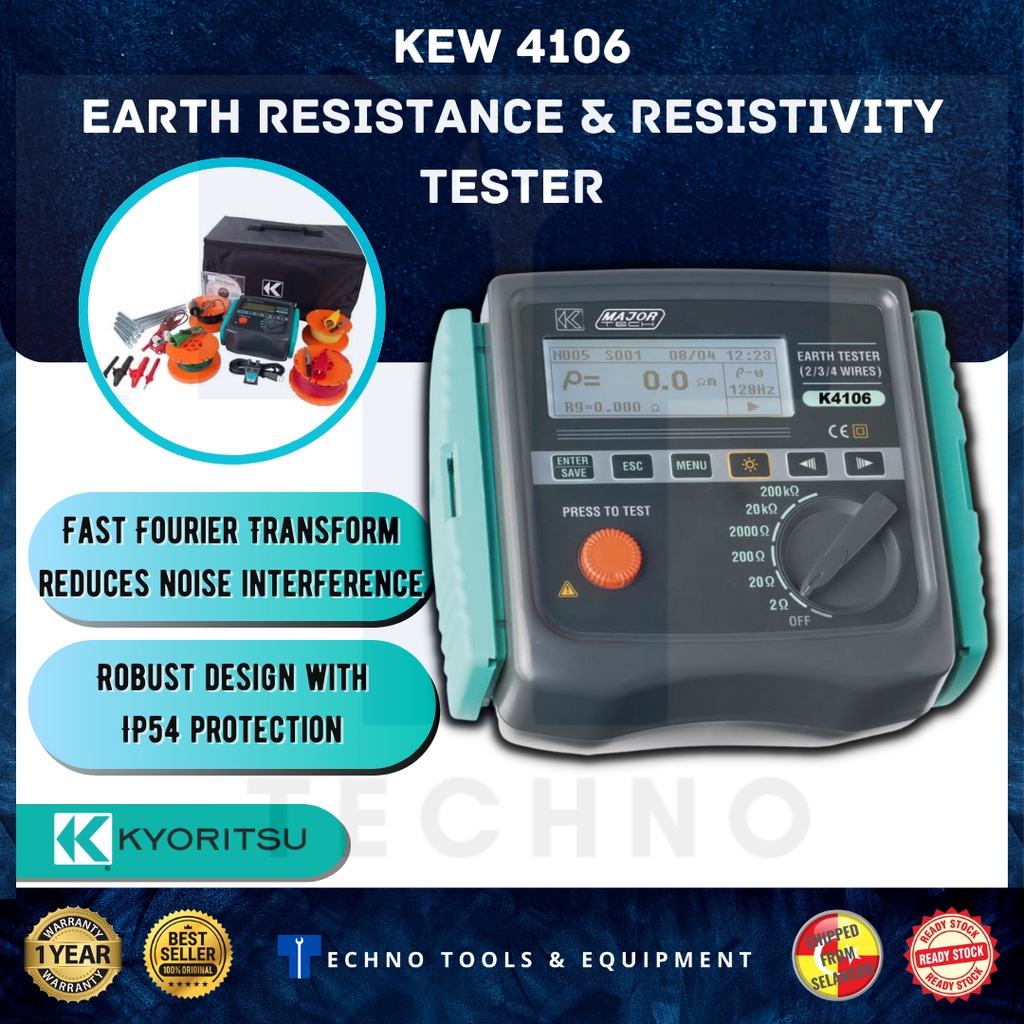 KYORITSU KE 4106 Earth Resistance & Resistivity Tester - 100% Brand New ...