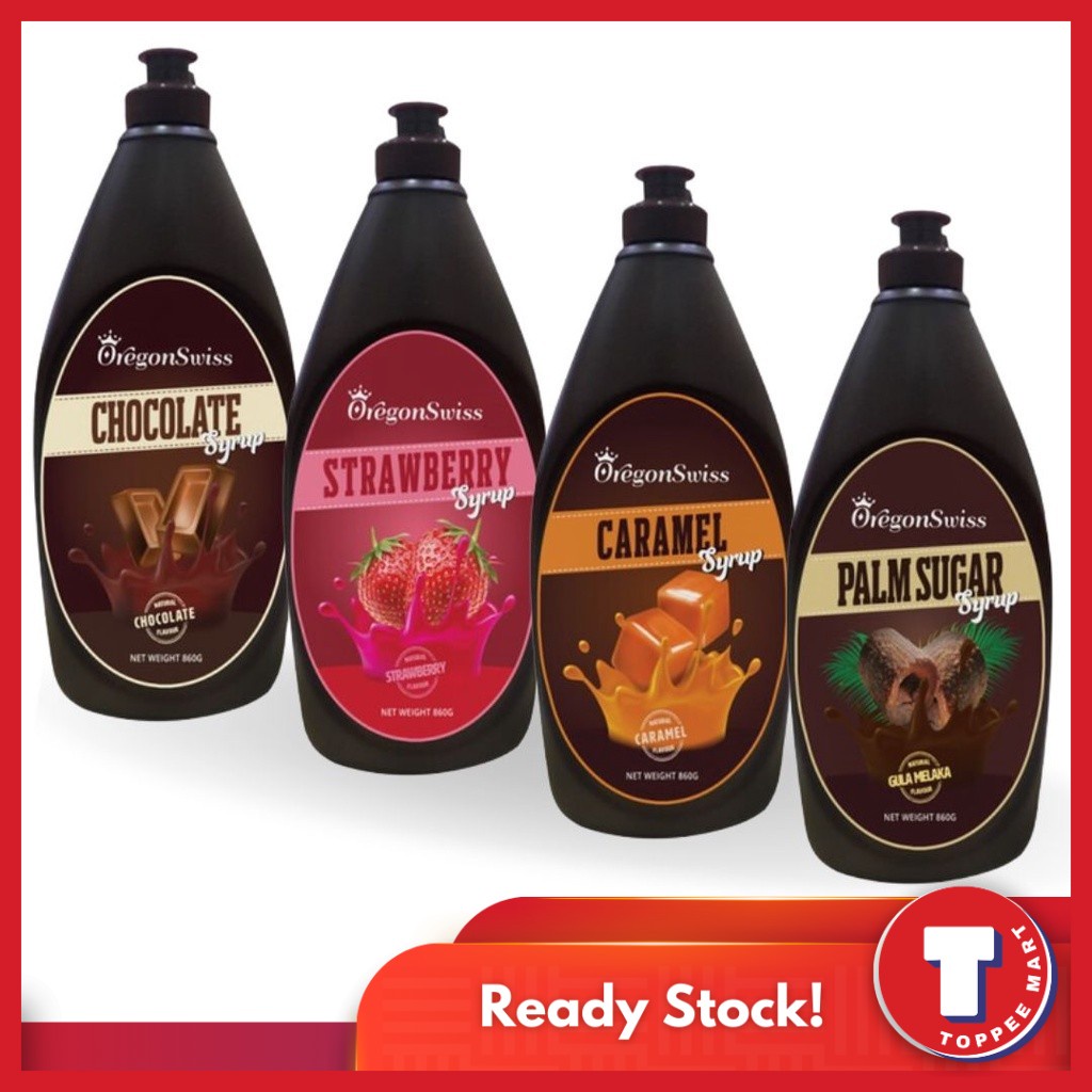 OregonSwiss Syrup 860g Chocolate / Strawberry / Caramel / Gula Melaka ...