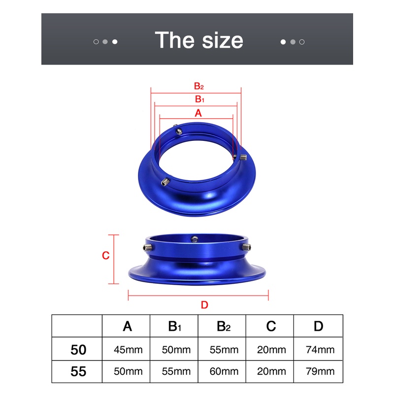 CNC 50/55mm carburetor velocity stacks air filter cup funnel Trumpet ...