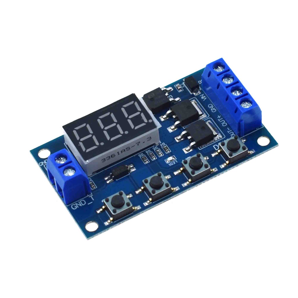 DC 12V 24V Dual MOS Tube LED Digital Time Delay Relay Trigger Cycle Timer Delay Switch Circuit ...