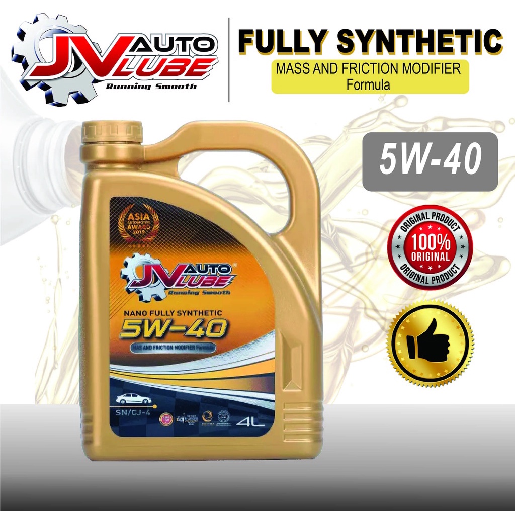 JV Autolube Engine Oil 5W-40 Fully Synthetic & MAS and Friction ...