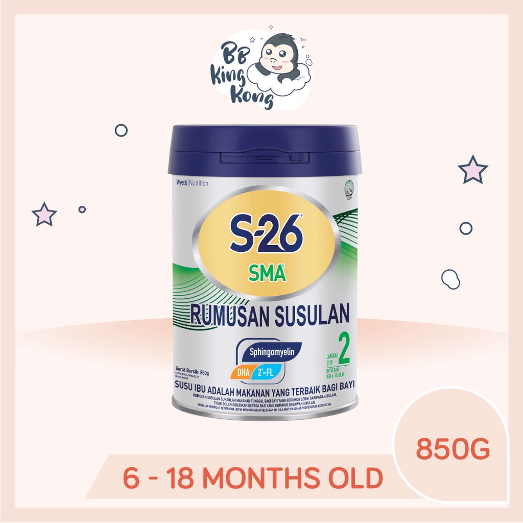 BB King Kong S-26 SMA Step 2 850G Tin Formulated Milk Powder (6-18 months) /Rumusan Bayi Langkah ...