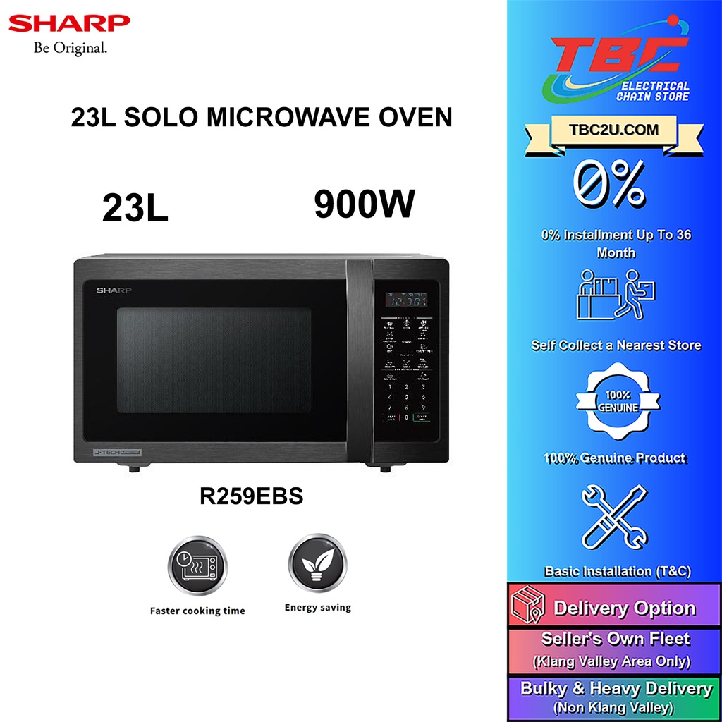 SHARP R259EBS 23L SOLO MICROWAVE OVEN | Shopee Malaysia