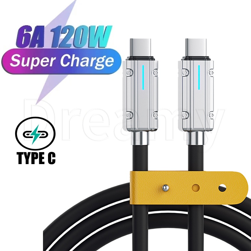 6A Type C To Type C Fast Charging Cord / Phone High Speed Data Transfer ...
