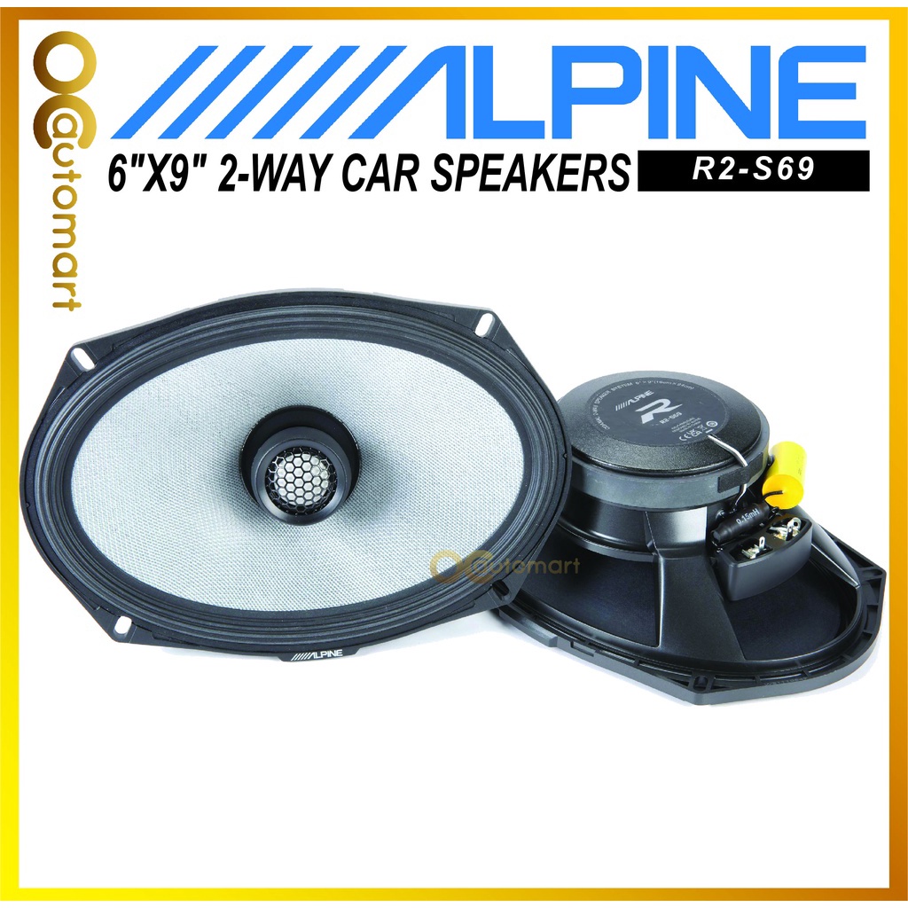Alpine R2-S65 6x9” Inch COAXIAL 2-WAY R-SERIES SPEAKERS 300 Watts Spk ...