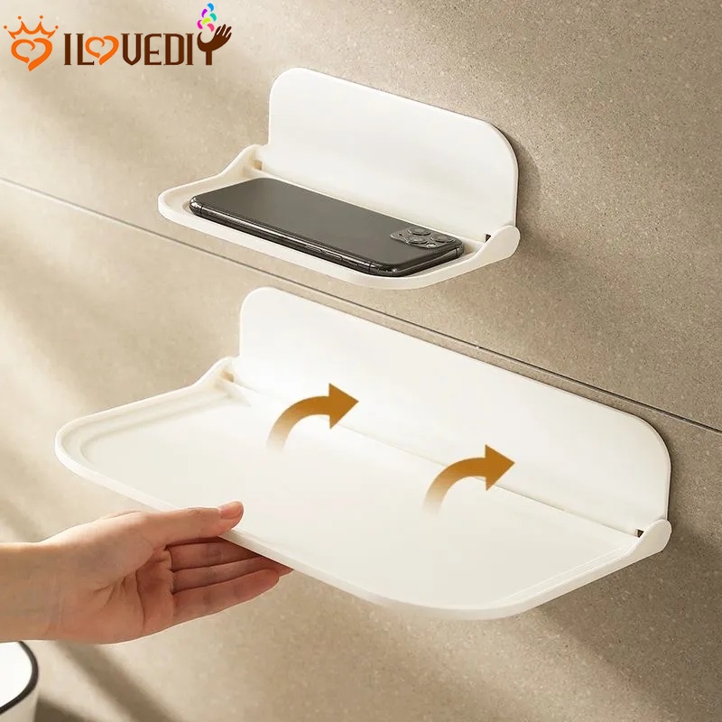 Punch-Free Phone Holder / Wifi Router Storage Tray Bathroom Organizer ...