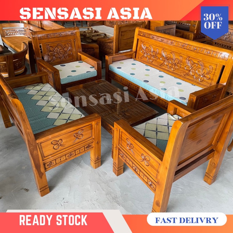 SET KAYU JATI OBRA / KERUSI KAYU JATI OBRA | Shopee Malaysia