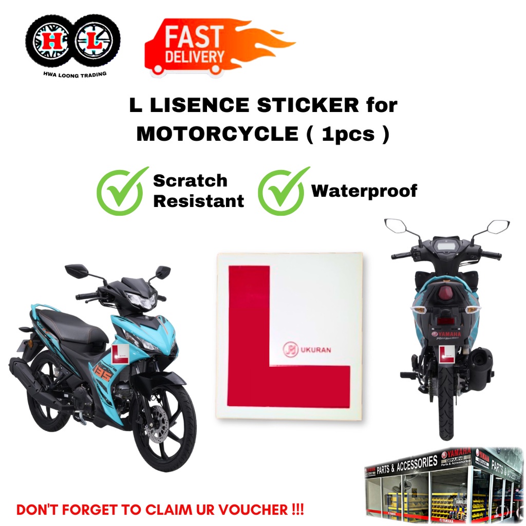LESEN MOTOR STICKER L MOTORCYCLE Ukuran JPJ Malaysia (STICKER LESEN FOR ...