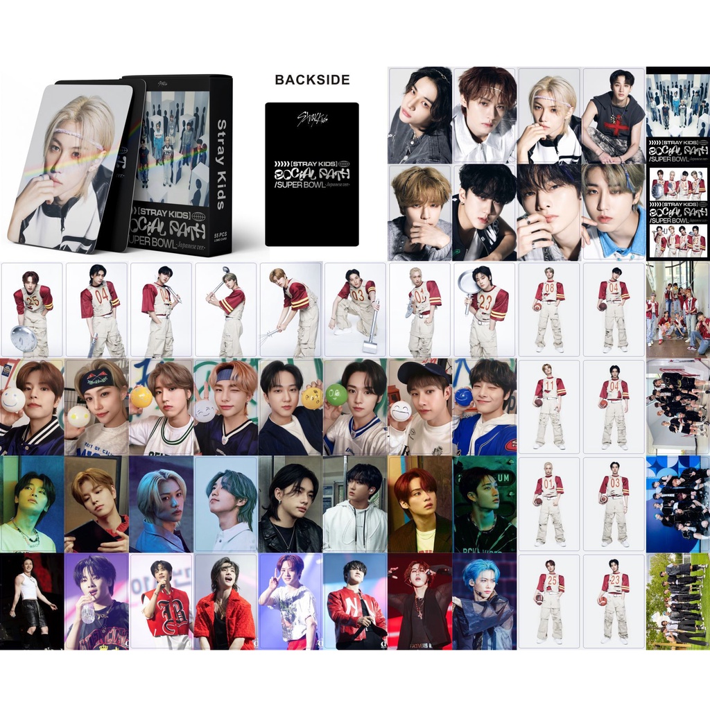 50-55pcs STRAY KIDS Holographic Laser Lomo cards Perfect Day with SKZ ...