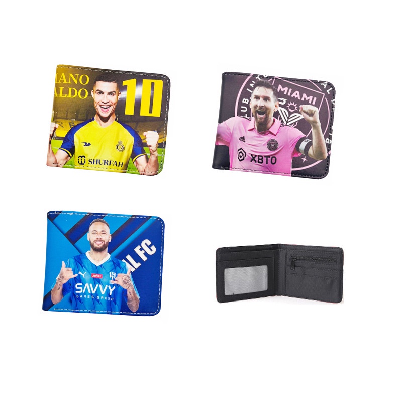 Soccer Star Ronaldo Messi Cartoon Wallet Fashion PU Leather Cosplay ...