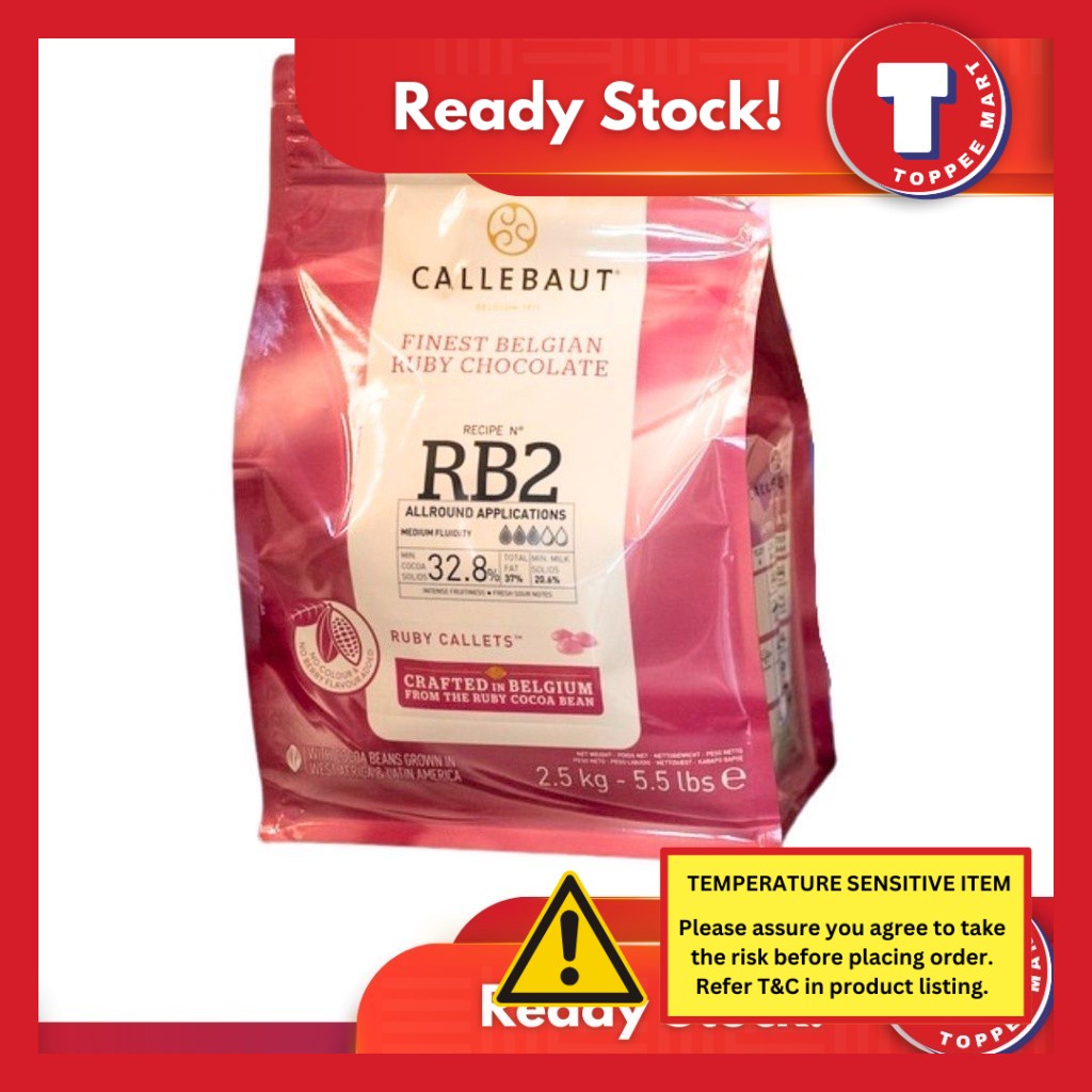 2.5KG CALLEBAUT FINEST BELGIAN RUBY CHOCOLATE RB2 RUBY MILK CHOCOLATE ...