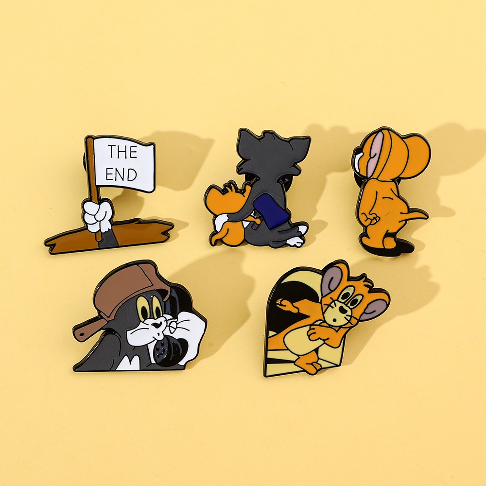 Cartoon Cute Creative Cat and Mouse Brooch European and American ...