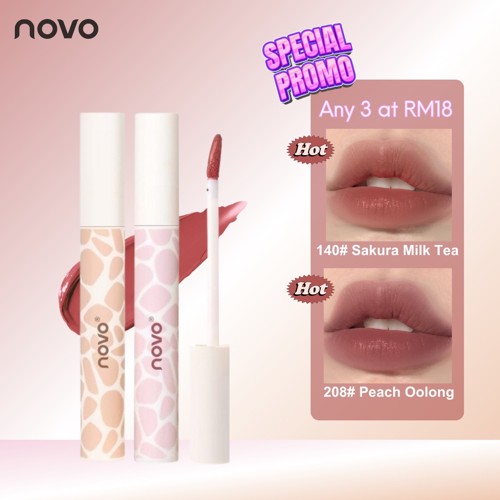 NOVO Lip Gloss Matte Lip Gloss Lipstick Beauty Lip Makeup High Coverage ...