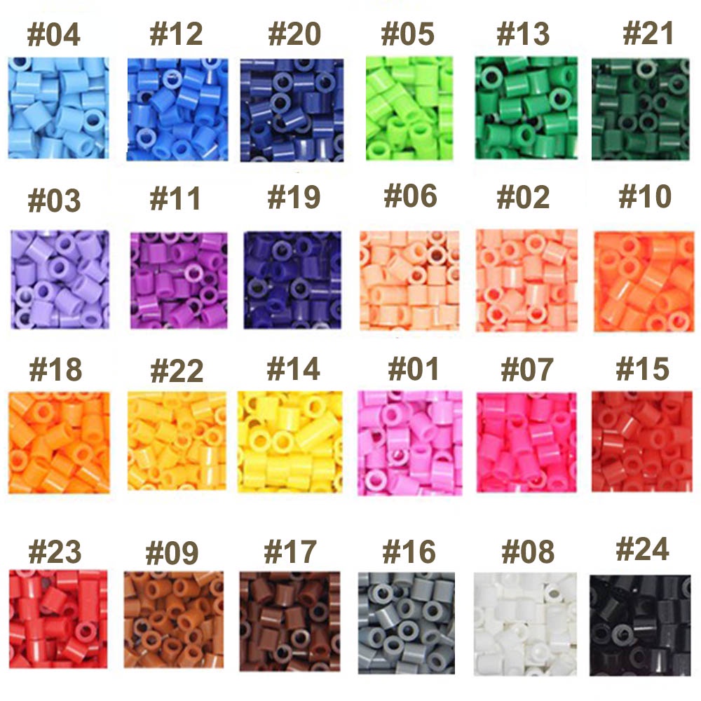 24colors 1000PCS EVA 5MM Hama Beads Perler Beads Iron beads Refill Pack ...