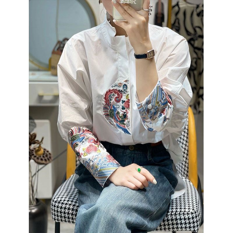 NEW Blouse French Unique Chic Top Super Foreign Style Heavy Industry ...