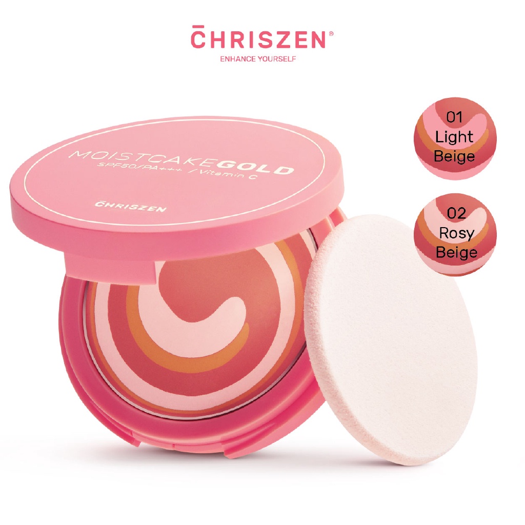 Chriszen Moist Cake Gold Foundation Cream Waterproof SPF 50/PA+++ (12g ...