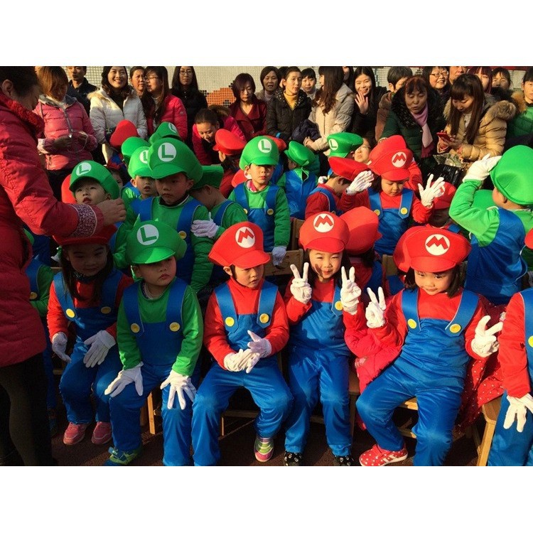 Super Mario Cosplay Suit For Mario Maurer Kids Children And Adult ...