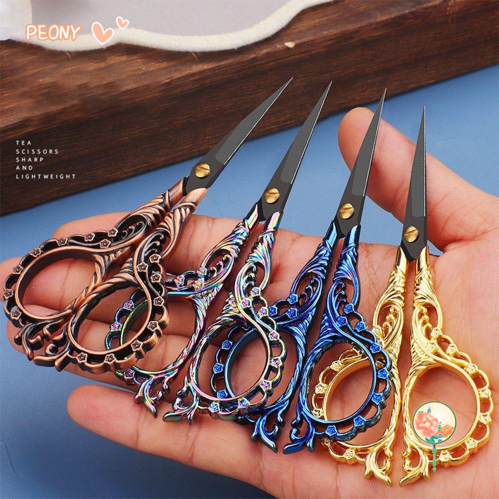 PEONY-HOME Pointed Scissors, Mini Stainless Steel DIY Paper Cutter ...