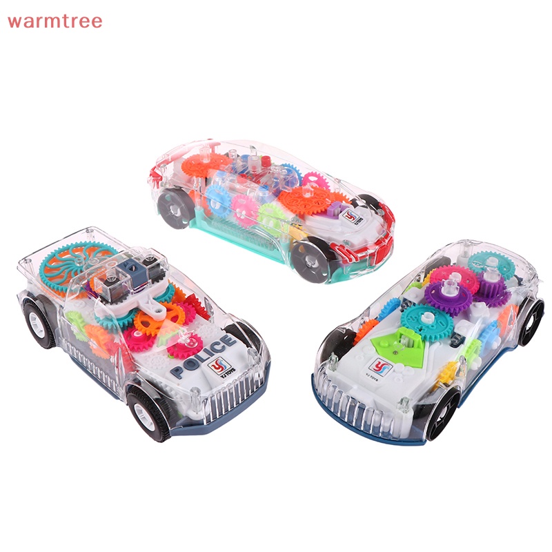 (warmtree) Kids Flashing Racing /Police Car Toy Transparent Mechanical ...