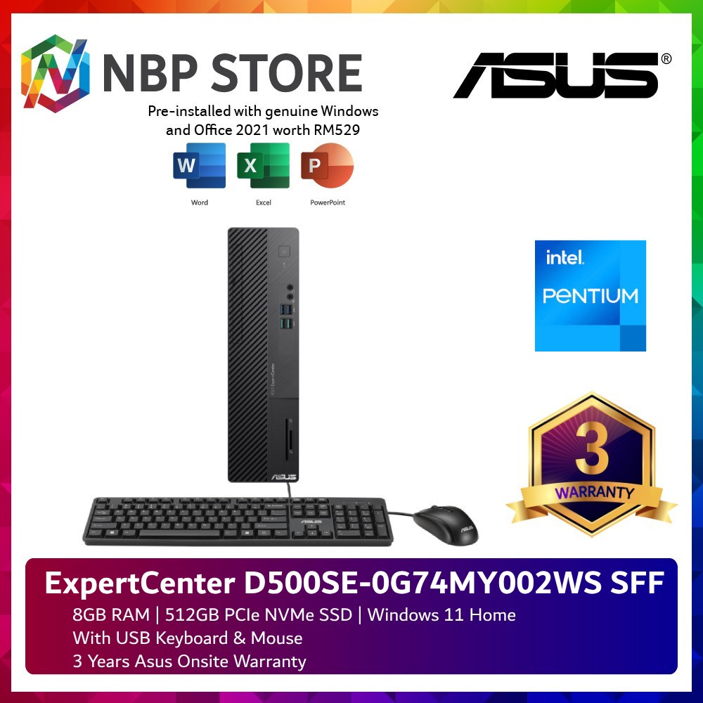 Asus ExpertCenter D500SE-0G74MY002WS SFF Desktop PC ( G7400, 8GB, 512GB ...