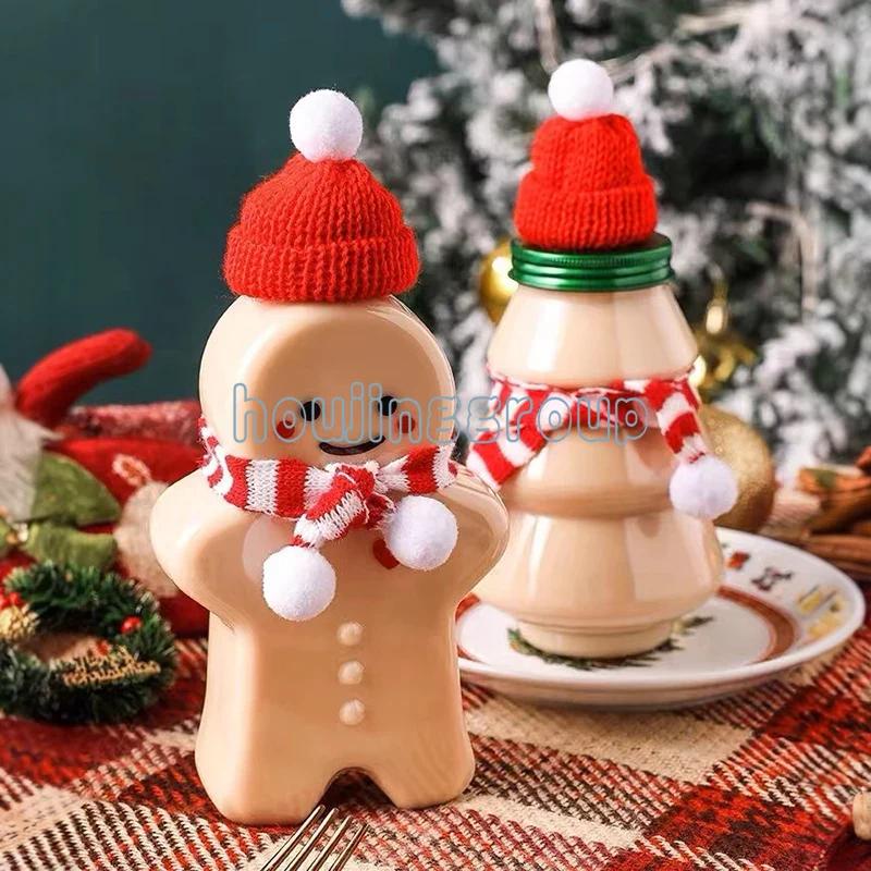 Christmas Bottles Gingerbread Man Xmas Party Juice Drink Bottle Candy ...