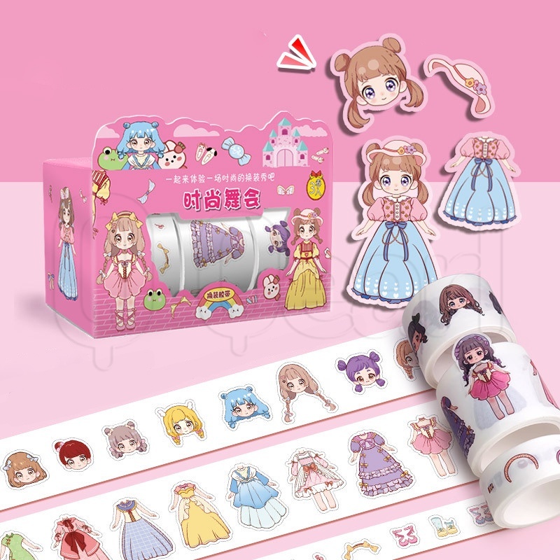 Scrapbook Tape - Princess Dressing up - Play House Sellotape - Cartoon ...