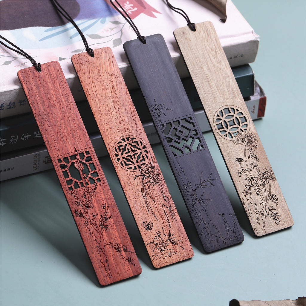 Retro Sandalwood Carving Wooden Bookmark Vintage Book Mark for Books ...