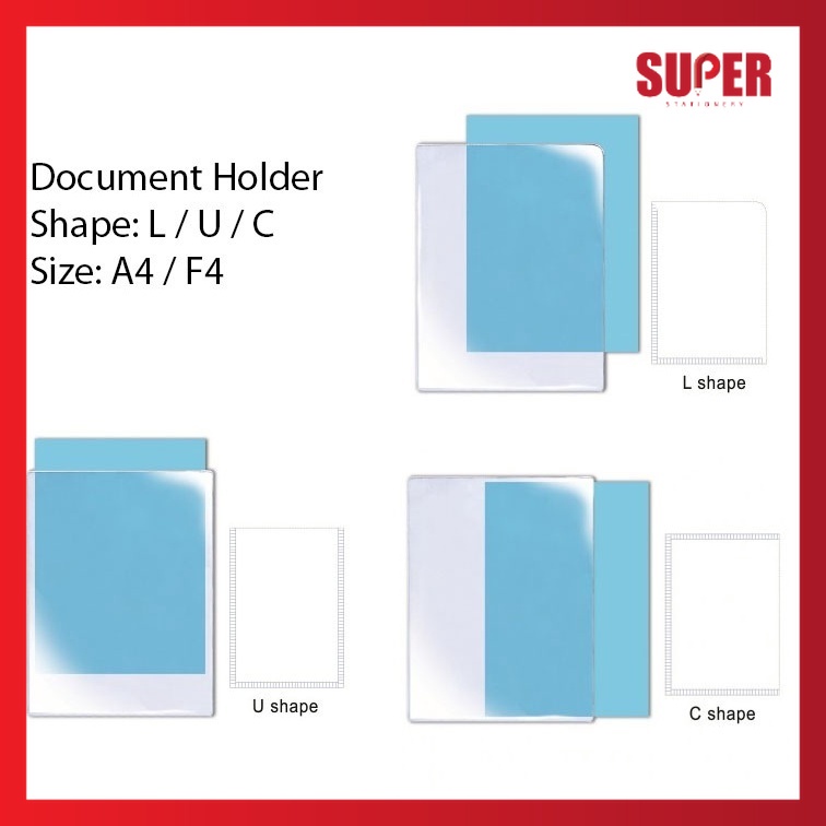 [super Stationery] Emi U Shape C Shape L Shape A4 Paper Folder