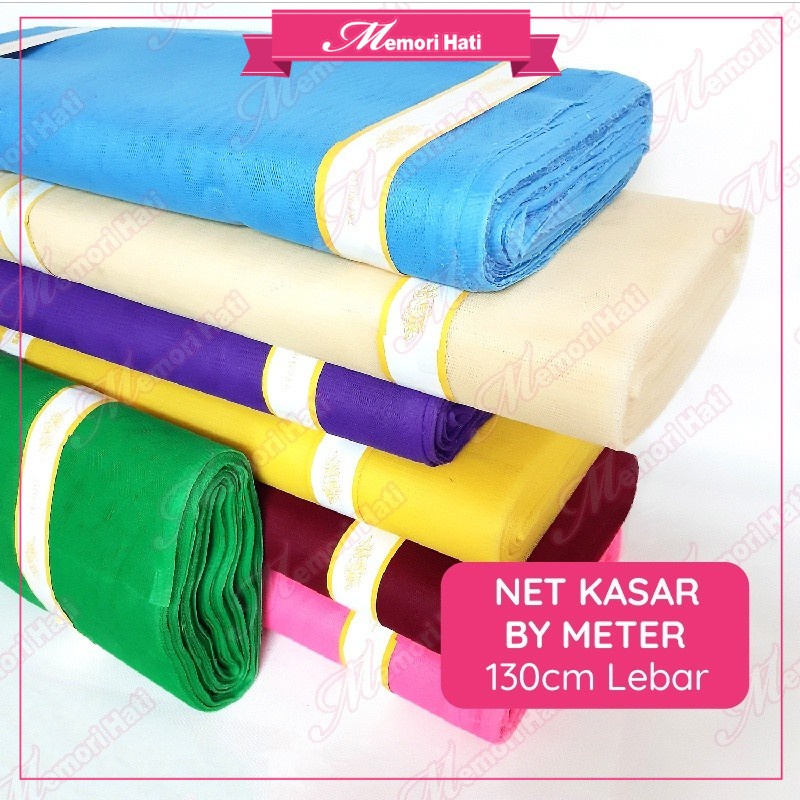 1m Kain Net Kasar / Rough Tulle Fabric 130cm wide per meter (20 colours ...