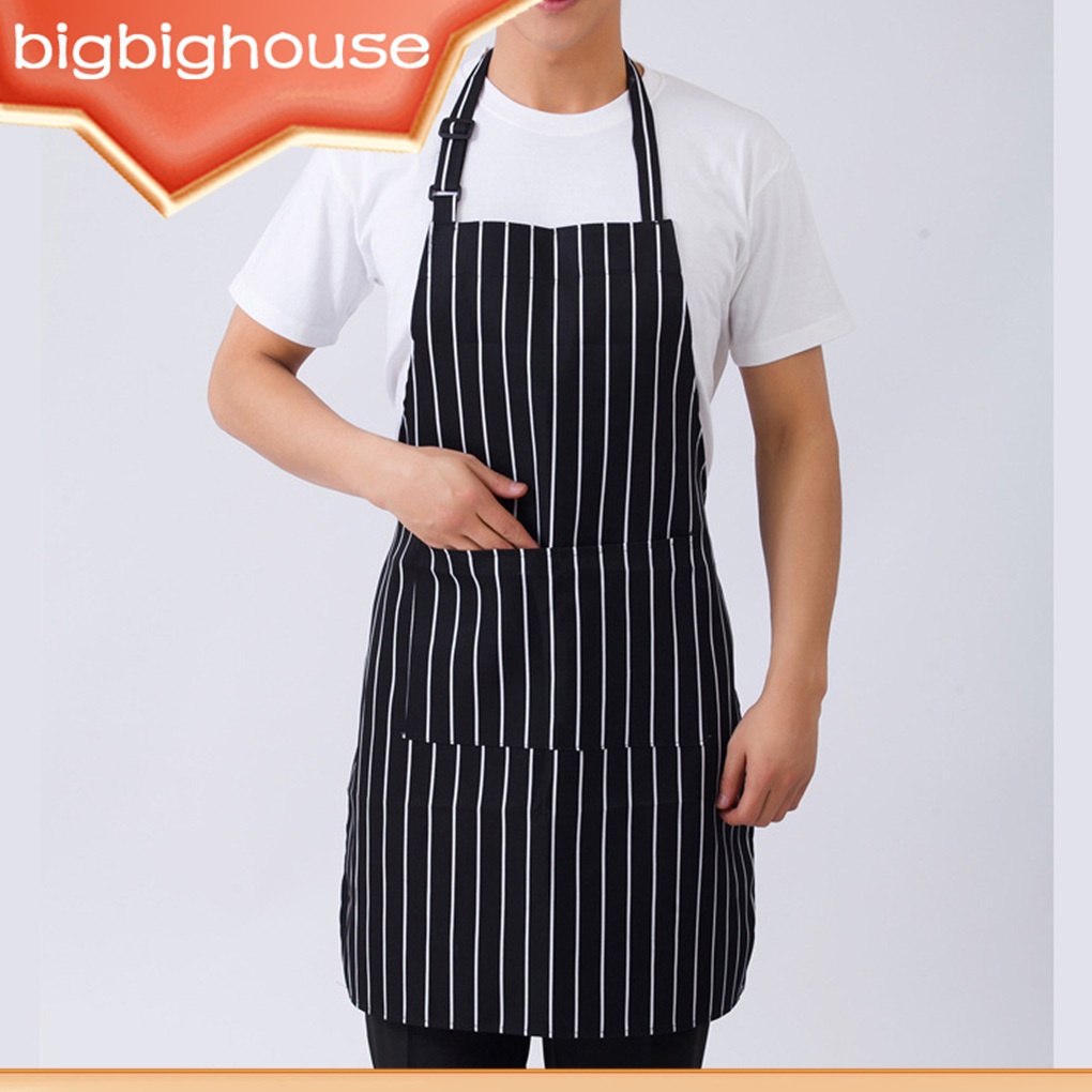 【Biho】Men Women Chef Apron with 2 Pockets Kitchen Cooking Aprons DIY ...
