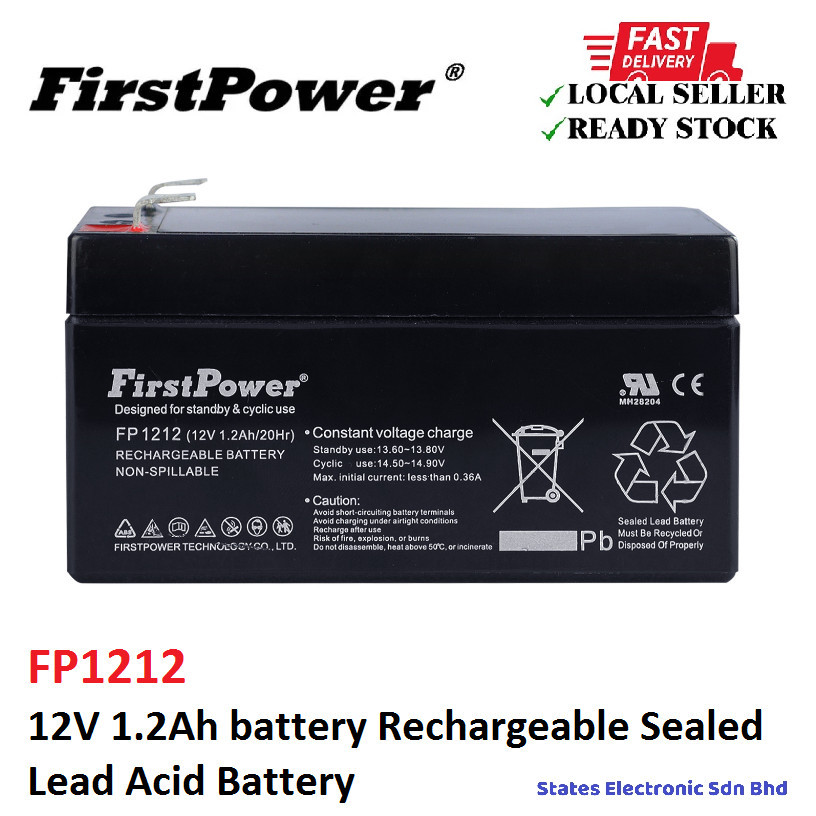 FIRSTPOWER FP1212 12V 1.2Ah battery Rechargeable Sealed Lead Acid ...