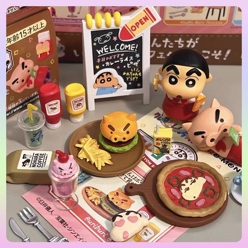 crayon shin chan cafes mini furniture scene blind box toy figure food ...