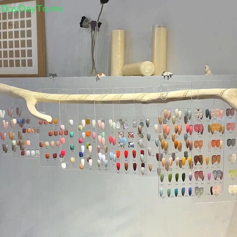 DayDayTO Nail Showing Card Transparent Acrylic Nail Art Display Color ...