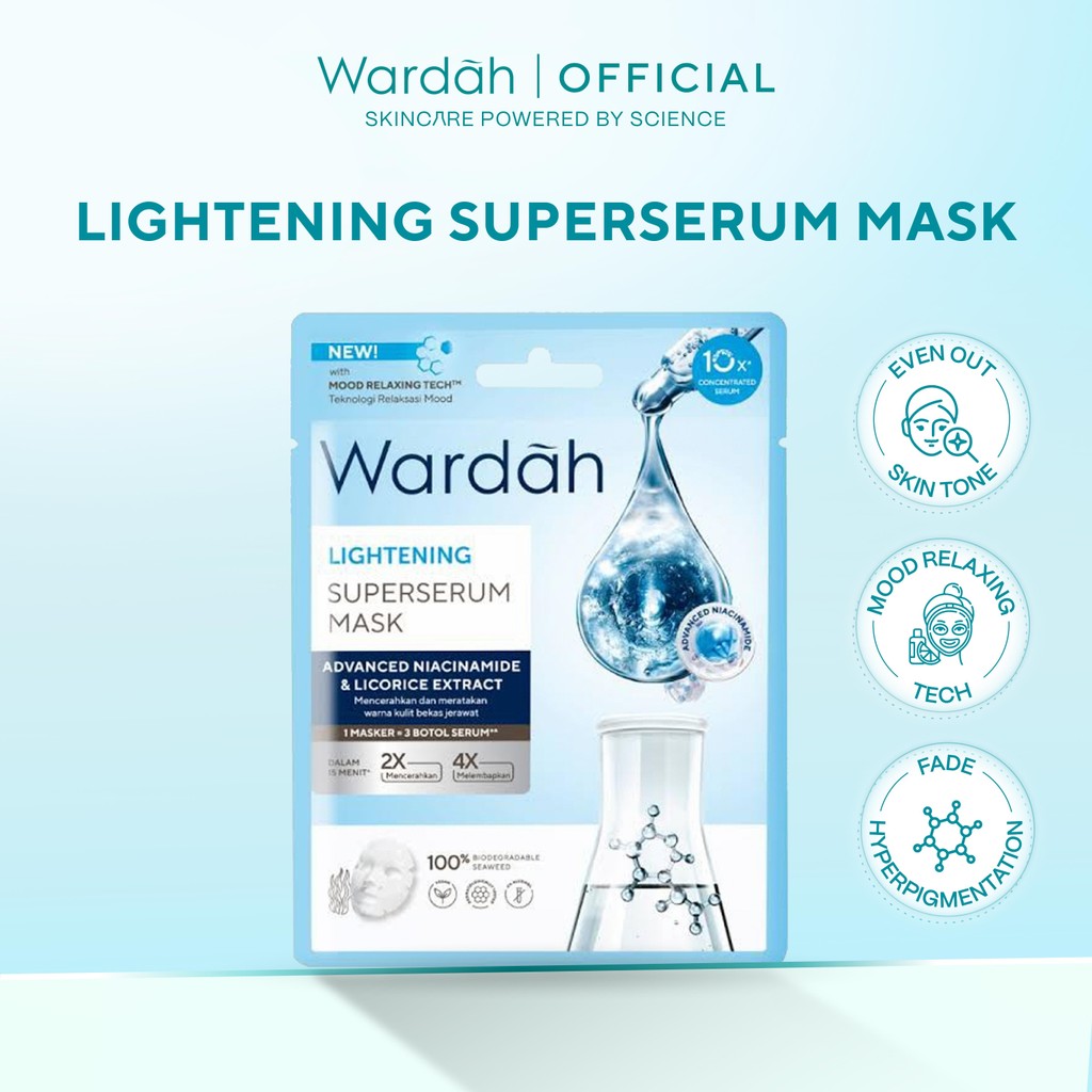 Wardah Lightening Super Serum Mask 20ml - 4x Niacinamide,Fade ...