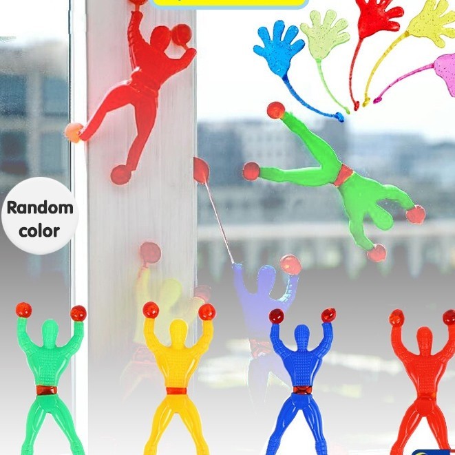 Flexible Climb Sticky Men Wall Toy Kids Toys Climbing Flip Plastic Man ...