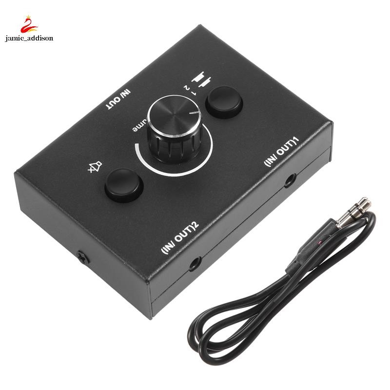 3.5mm Audio Switcher, 2 Input 1 Output/1 Input 2 Output Audio Splitter Switcher, Audio Switcher ...