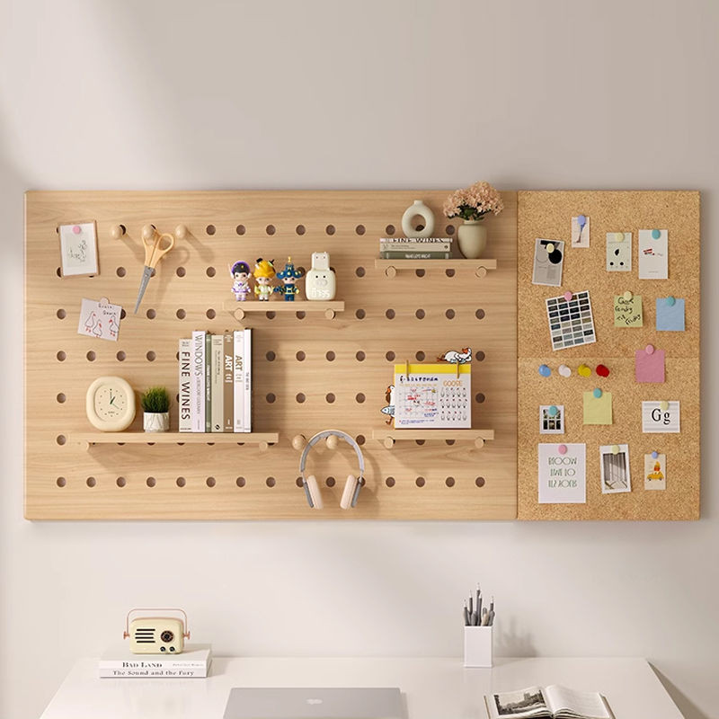WOOD Pegboard Wall Storage Rack Solid Wood 60/80/120CM Wall Storage ...