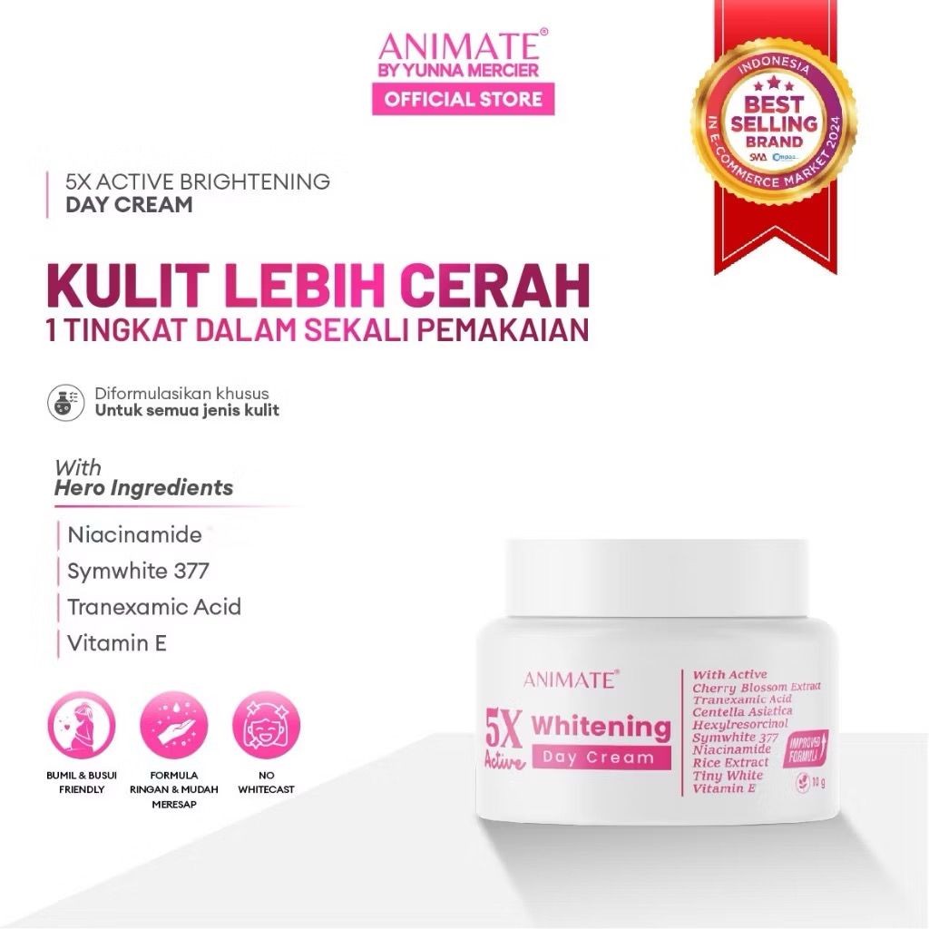 Animate 5x Active Whitening Day Cream 10 gr | Shopee Malaysia