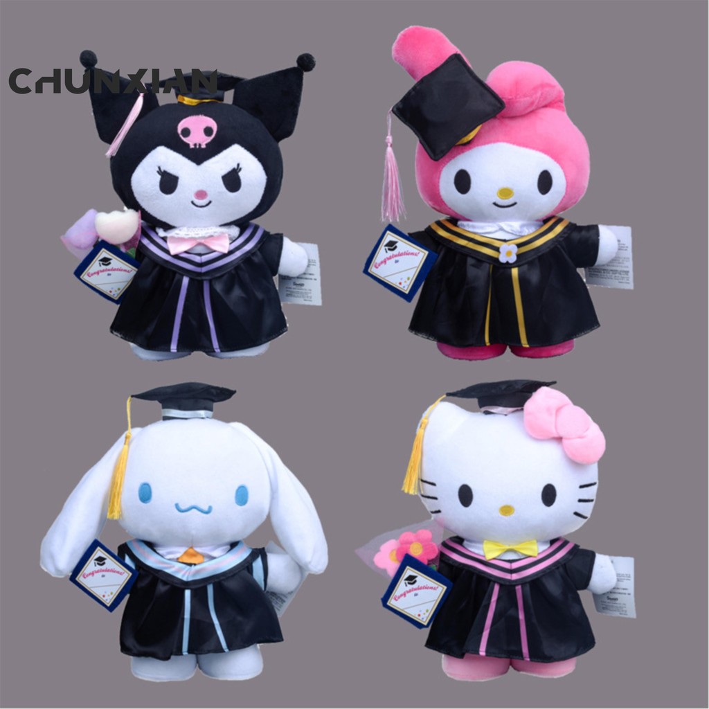 Graduation Season Sanrio Plush Doll 25CM Kuromi Melody Bachelor's ...
